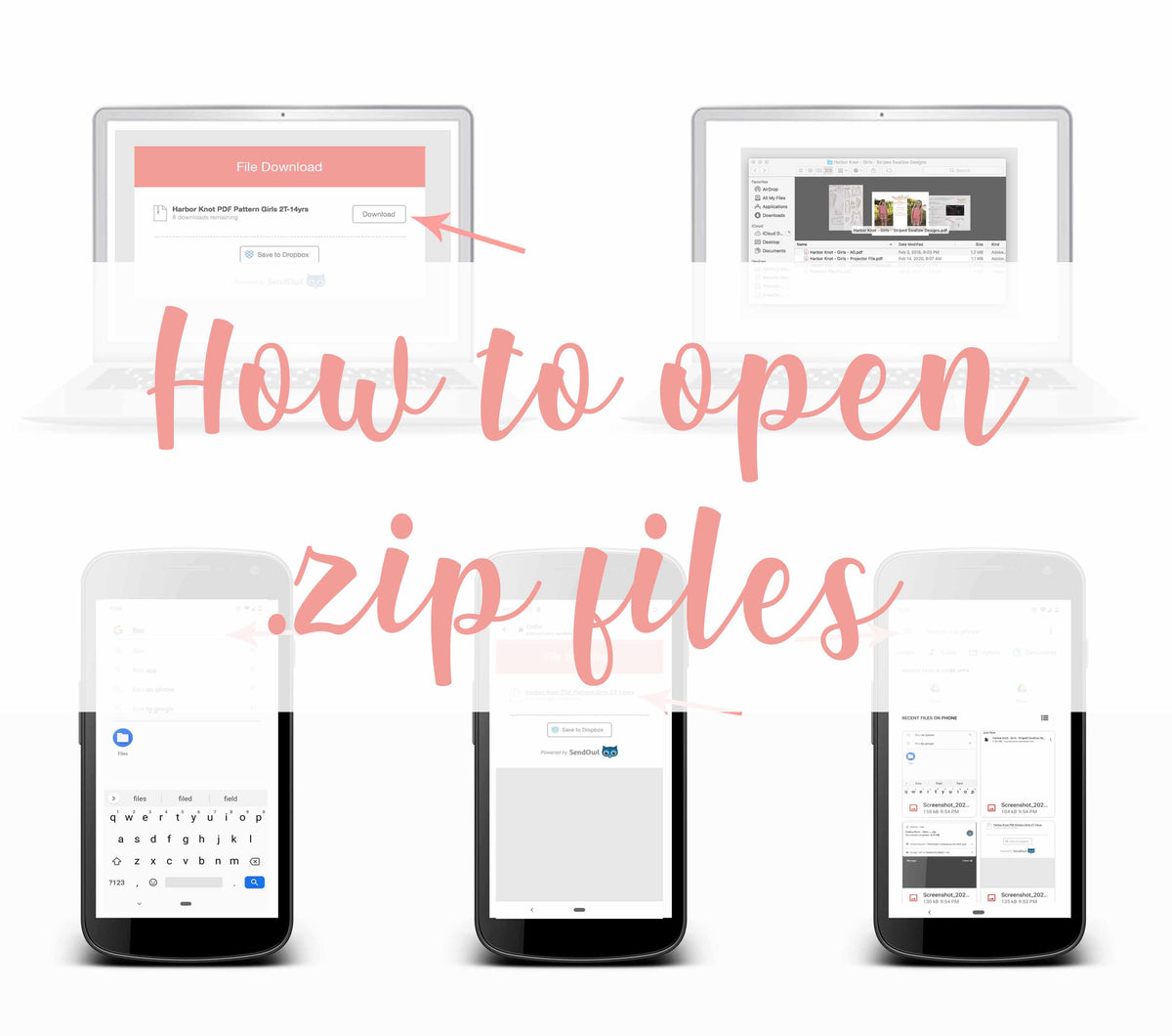 Unzipping Files - Desktop, iOS and Android - Striped Swallow Designs